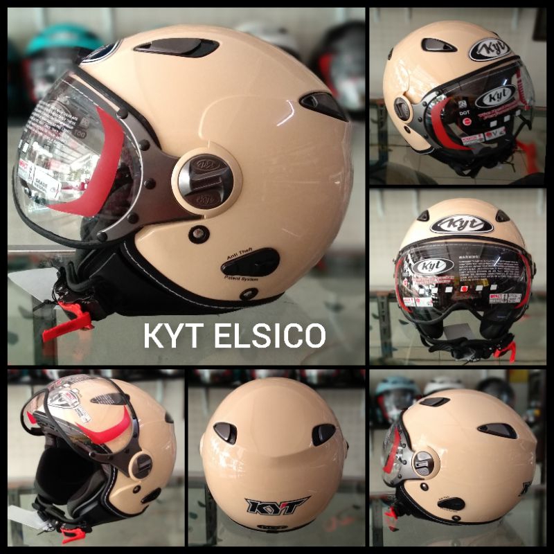 Jual HELM KYT ELSICO BLACK, BLACK DOFF, STEEL BLUE, LIGHT PEACH ...