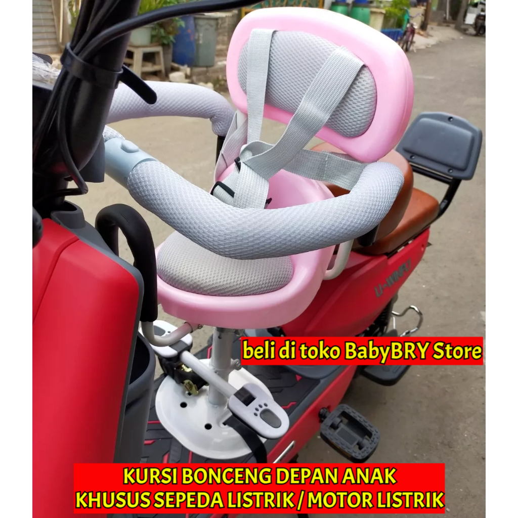 Jual KURSI BONCENGAN DEPAN ANAK DI SEPEDA LISTRIK MOTOR LISTRIK ...