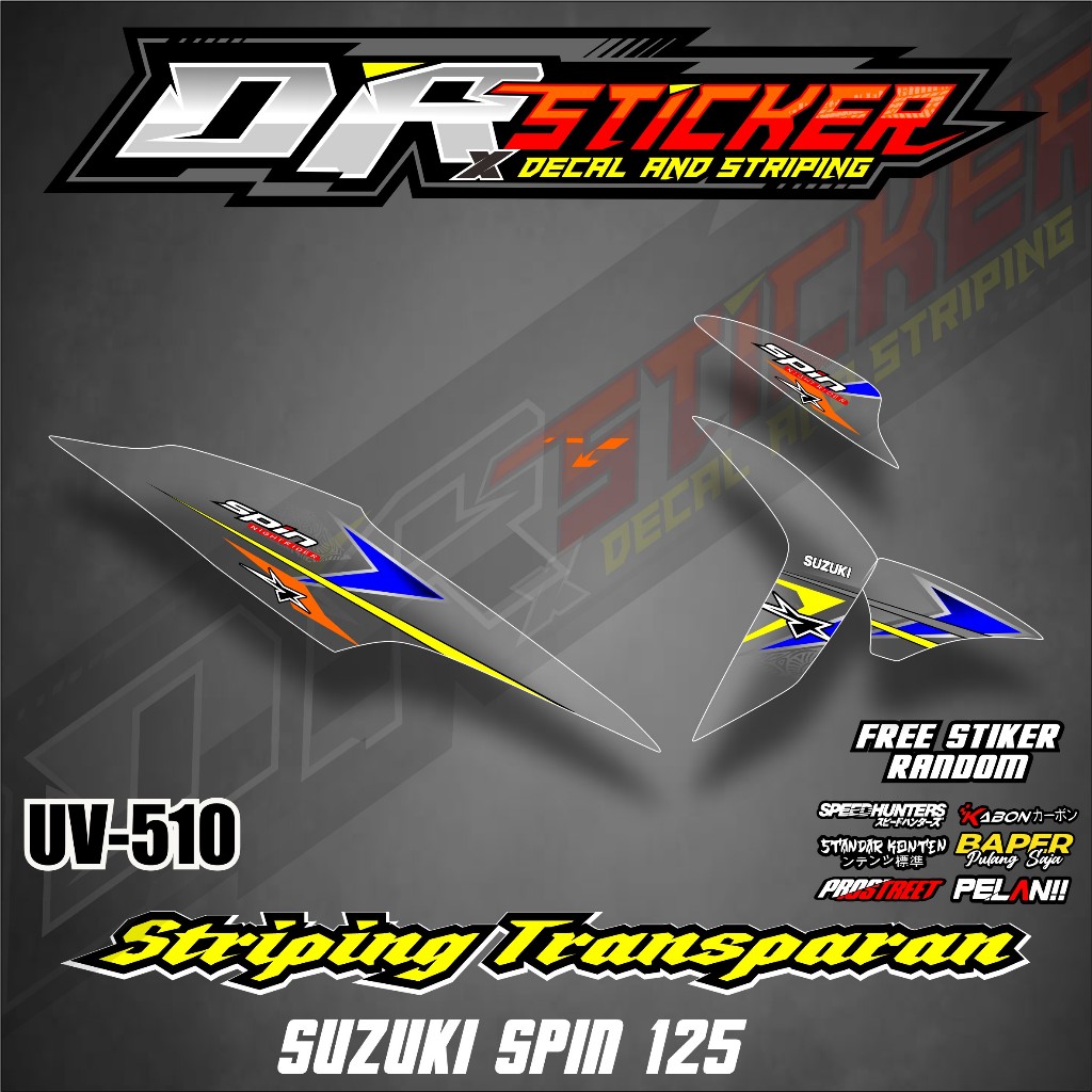 Jual Sticker Viral Striping Transparan Satu Set Motor Suzuki SPIN 125 ...