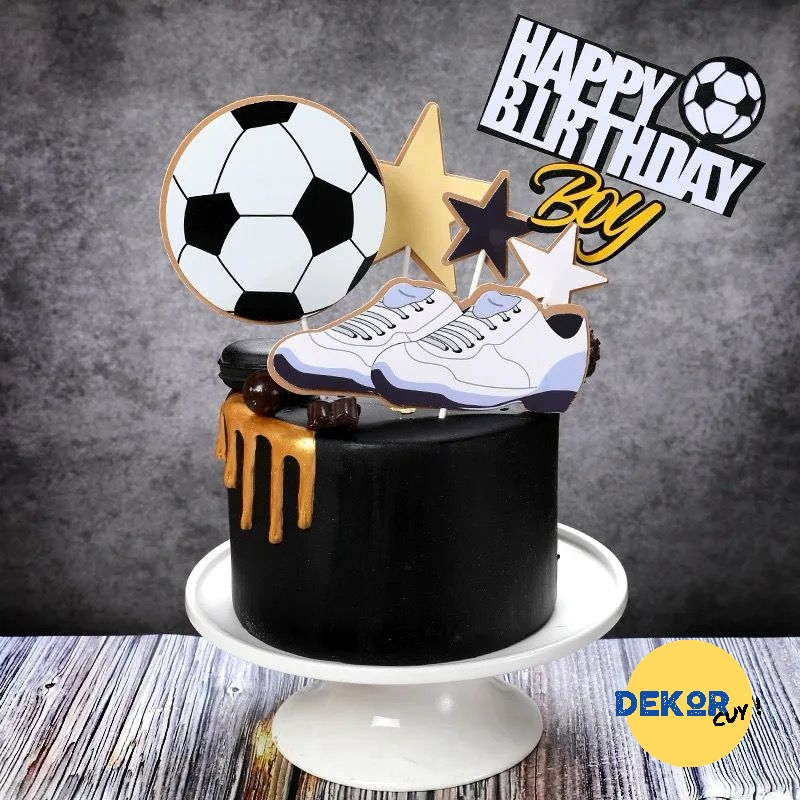 Jual CAKE TOPPER KERTAS SEPAK BOLA SOCCER / hiasan ulang tahun dekorasi ...