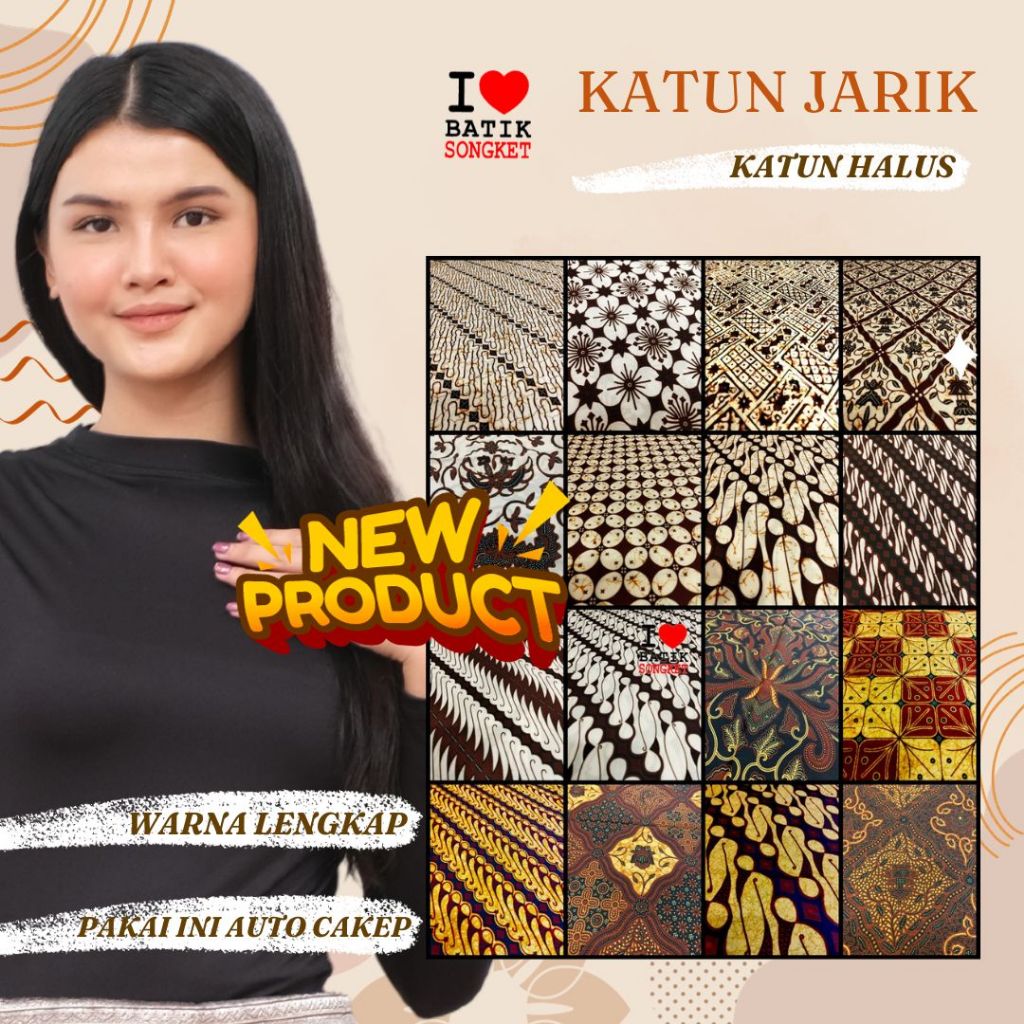 Jual KAIN JARIK BATIK SANTOSO PUTIH SOGAN AAA MURAH BAHAN KATUN HALUS PANJANG BATU CAP CENT ...