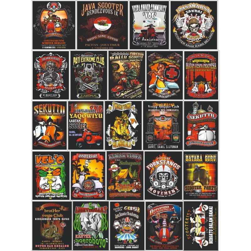 Jual Sticker Acara Vespa||Paket Sticker acara vespa||sticker Event ...