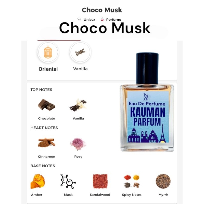 Jual Kauman Parfum Choco Musk Parfum Cewek Parfum Cowok Wangi Manis Lembut Tidak Menyengat 