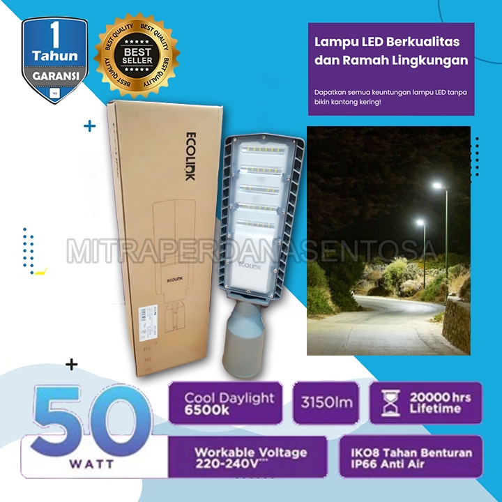 Jual Ecolink PJU 50W Street Light (Anti Air) TAHAN LAMA SUPER ...