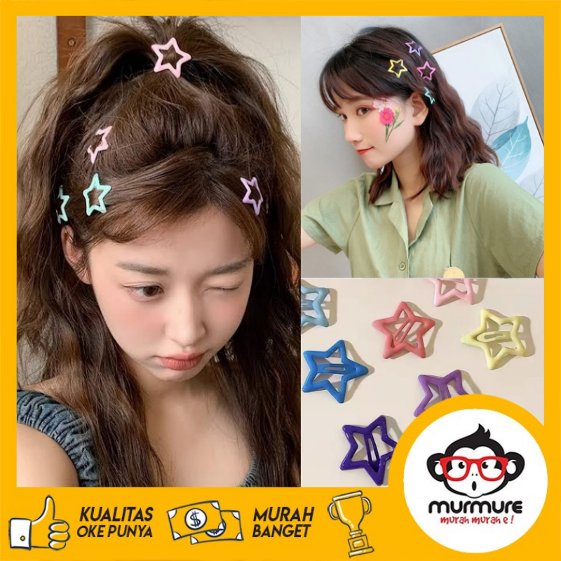 Jual MURMURE I 1PCS JEPIT RAMBUT BENTUK BINTANG PENTAGRAM WARNA PERMEN ...
