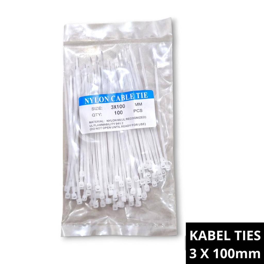 Jual Kabel Ties 3x100mm Putih Cable Tie Tis 3x100 mm Wire Zip Ikat ...
