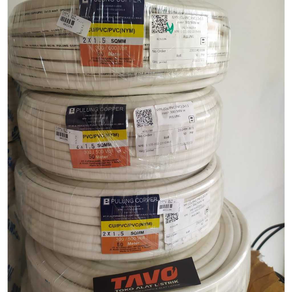 Jual KABEL LISTRIK NYM 2x1,5mm 50 meter - PULUNG COOPER | Shopee Indonesia