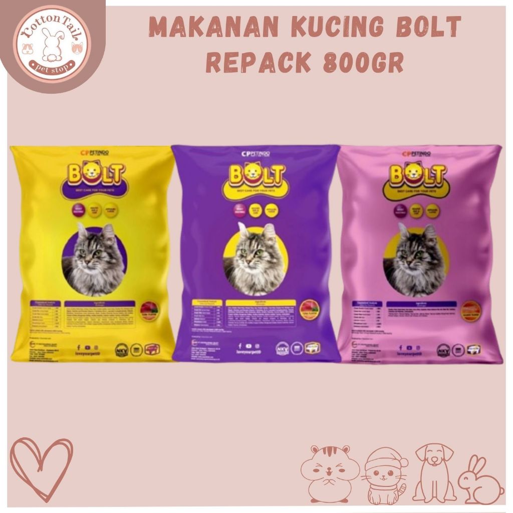 Jual Makanan Kucing BOLT 800gr / Cat Food Bolt 800gr Murah | Shopee ...