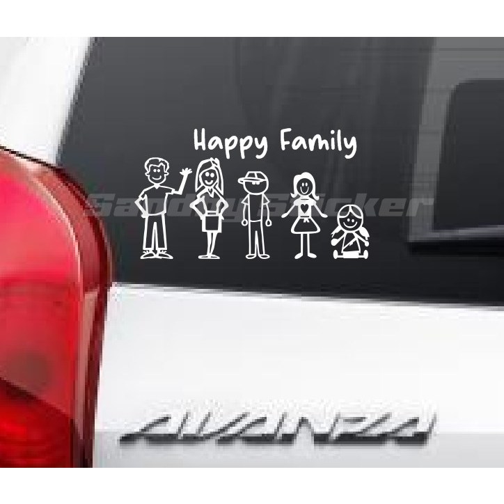 Jual STIKER MOBIL CUTTING STICKER KACA BELAKANG KARAKTER KELUARGA CERIA ...