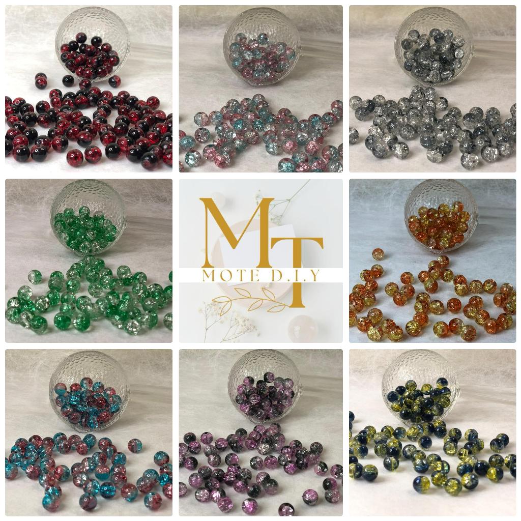 Jual MOTEDIY - [001] 100pc Manik Manik Mutiara Kaca Motif Retak Pecah ...