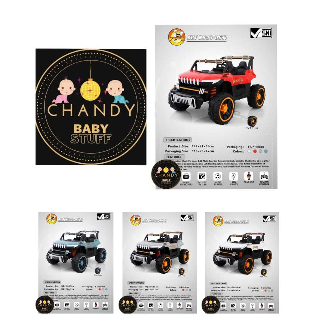 Jual MAINAN ANAK MOBIL AKI JEEP HUMMER PACIFIC PJ 8611, PACIFIC PJ 8607 ...