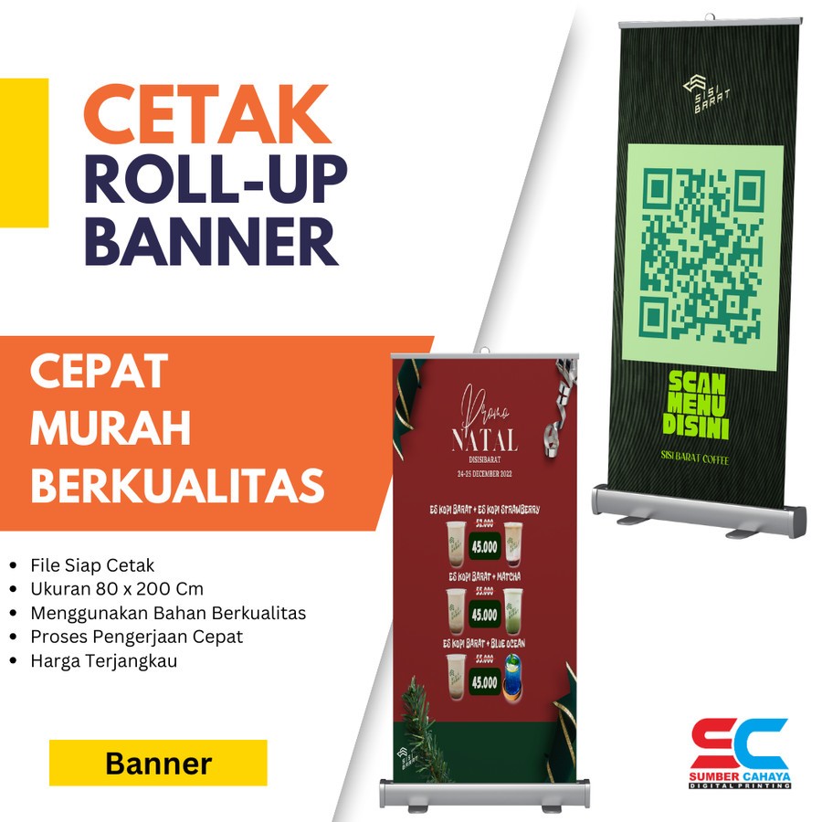 Jual CETAK ROLL UP BANNER 1 HARI JADI HIGHRESS BAHAN KOREA FLEXY & ALBATROS / DIGITAL PRINTING ...