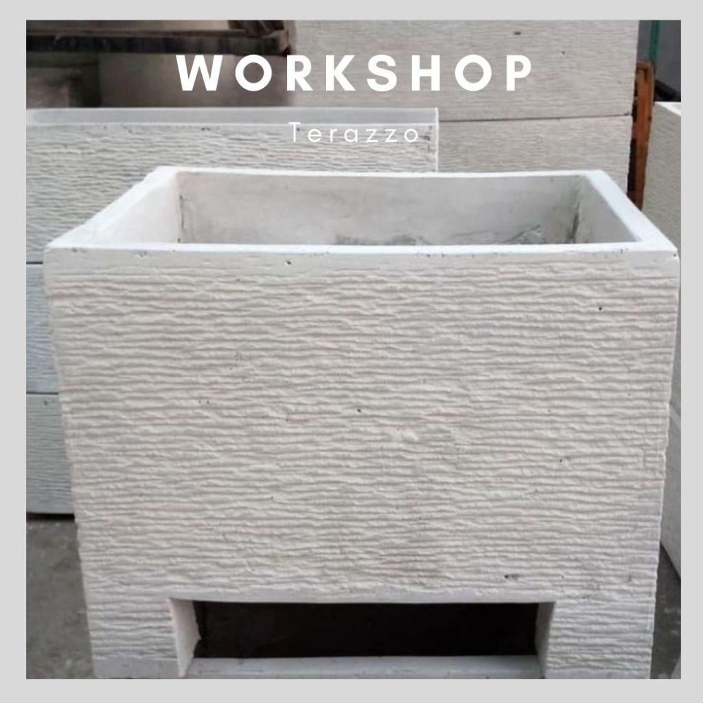 Jual pot taman type kotak beton pakai kaki | Shopee Indonesia