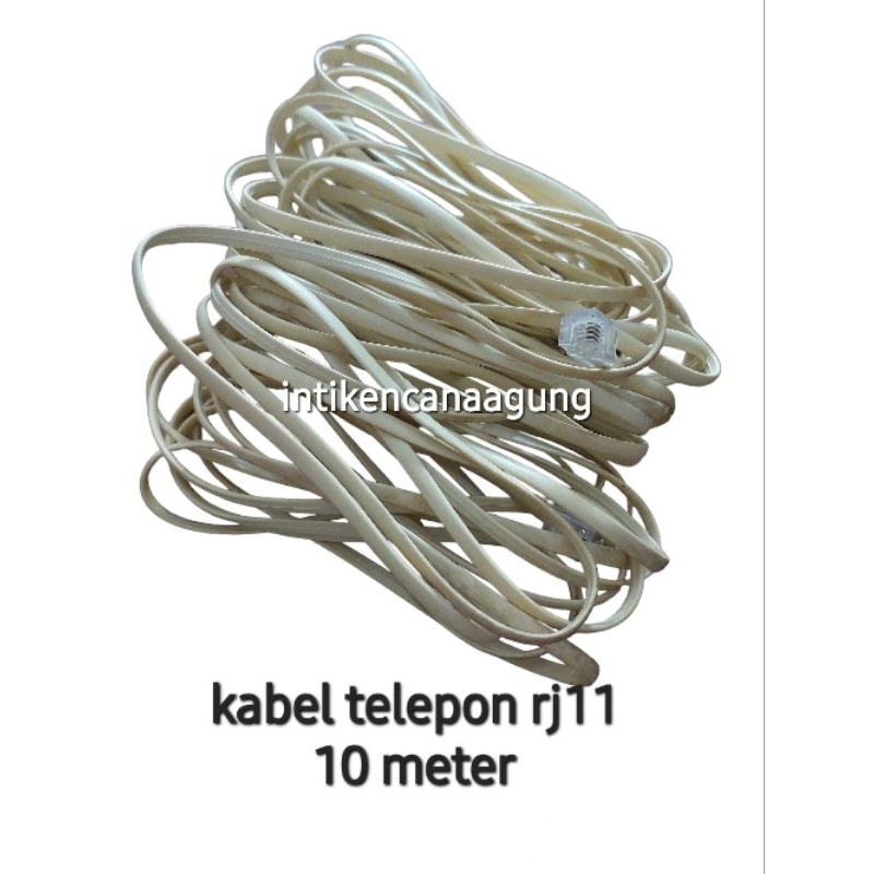 Jual kabel lan telepon 10 meter + jack rj11 kabel telpon telfon cable ...