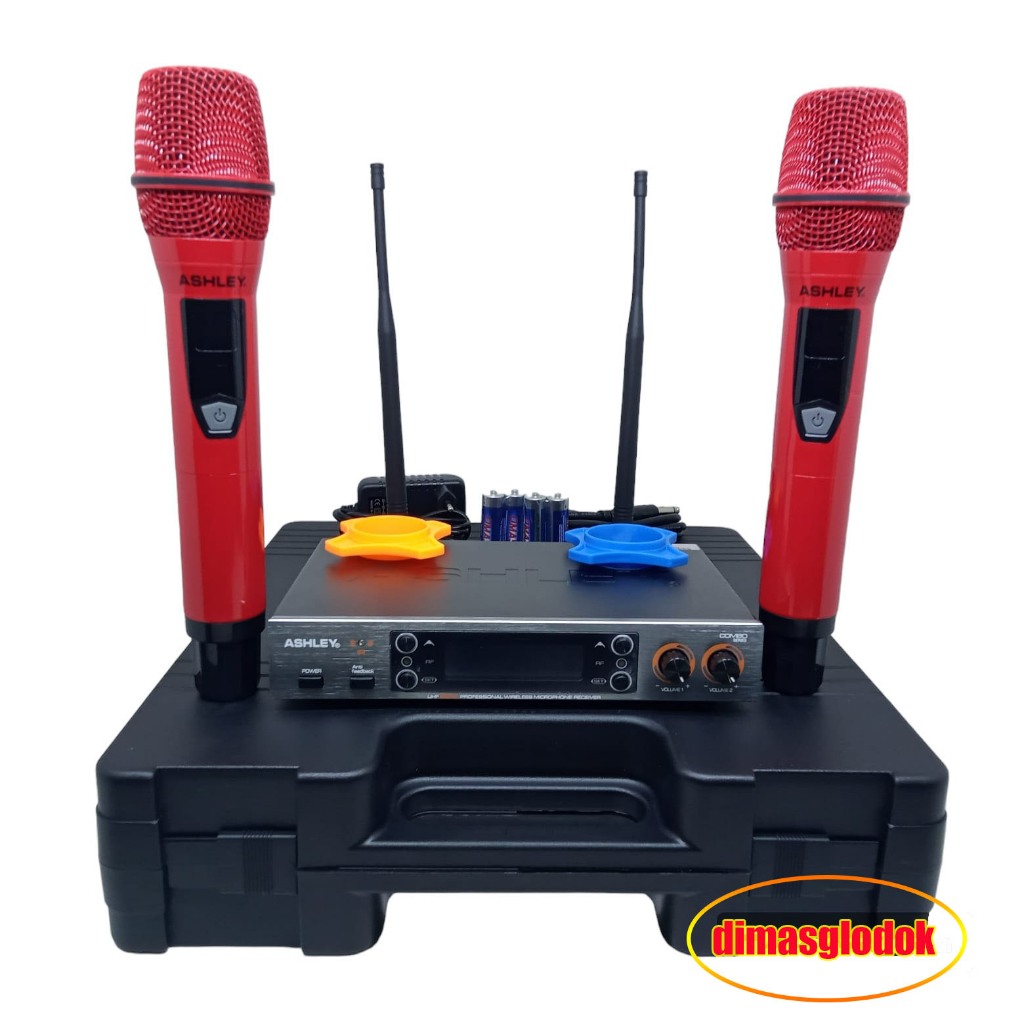 Jual Mic Wireless Ashley Combo Box Koper Mikropon Combo Mikrofon Combo ...