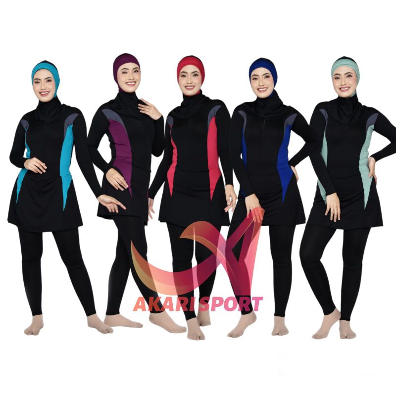 Jual BAJU RENANG MUSLIM DEWASA WANITA HIJAB SPANDEK PREMIUM | Shopee ...