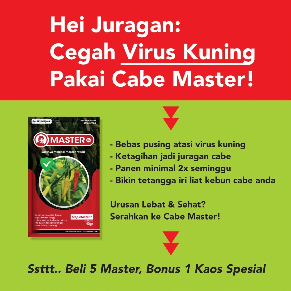 Jual KODE G14L Benih Cabe Rawit MASTER 1 gr 175 butir bibit cabai merah ...