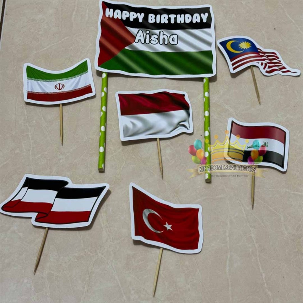 Jual Topper Cake Cake Custom Bendera Palestina | Shopee Indonesia