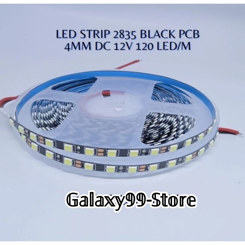 Jual Lampu LED strip Black PCB 4mm DC 12v 2835 120 Led 5M warm white/cold white | Shopee Indonesia