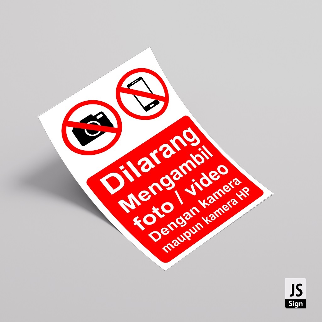 Jual STICKER K3 SAFETYSIGN - DILARANG MENGAMBIL FOTO & VIDEO | Shopee ...