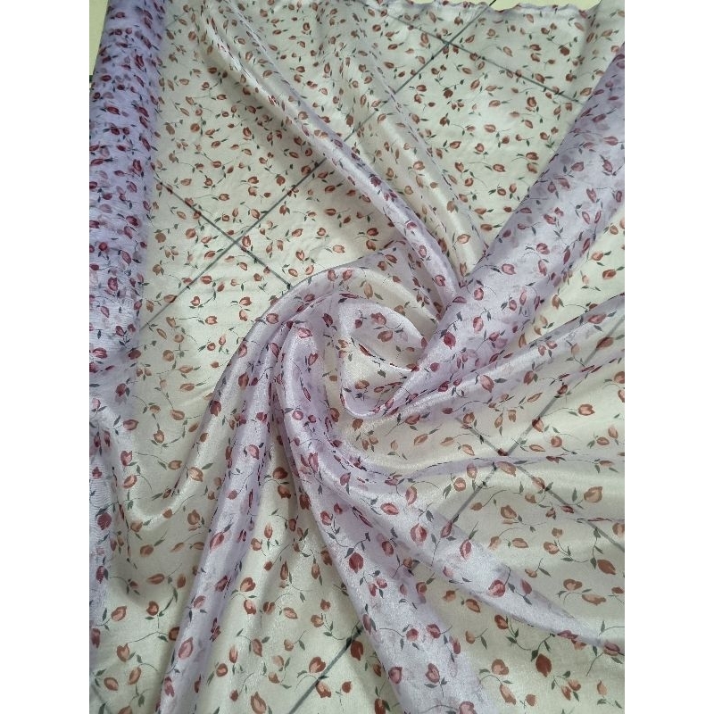 Jual Kain Organza Motif | Orgaza Print | Bahan Halus Organsa Corak ...