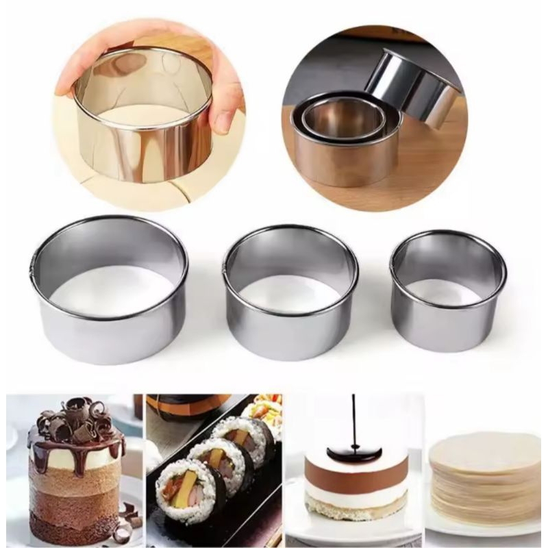 Jual Ring Burger Ring Cutter Ring Roti Cetakan kue Cromboloni 12pcs ...