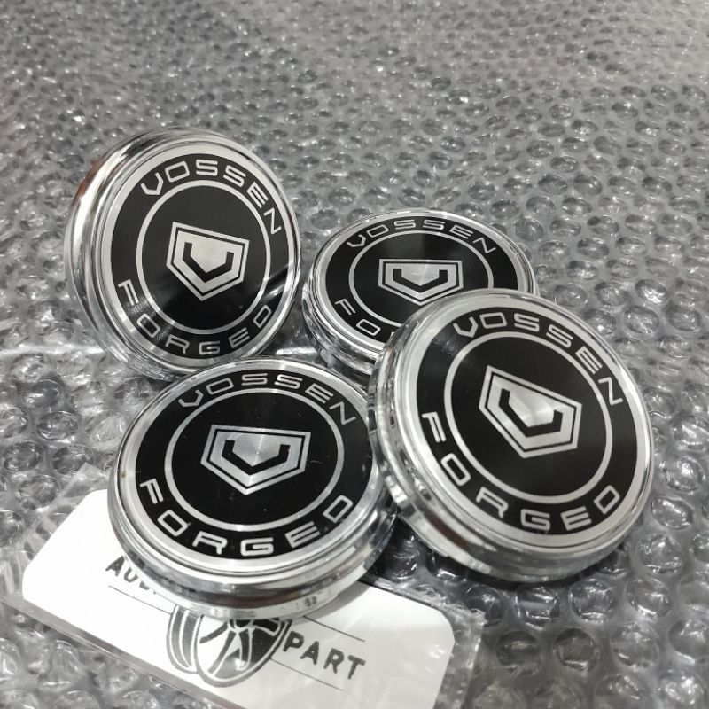 Jual dop roda tutup velg variasi vossen logo hitam chrome diameter 6,4 ...