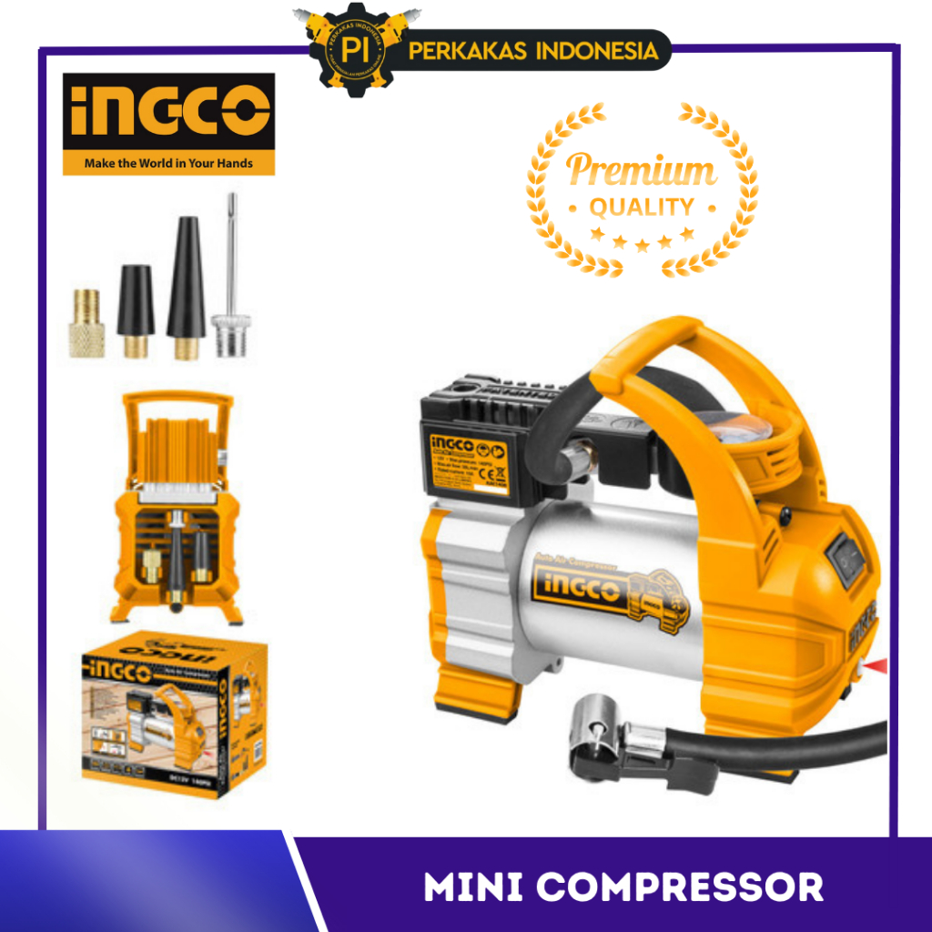 Jual Auto Mini Air Compressor INGCO AAC1408 Mesin Kompresor Pompa Angin ...