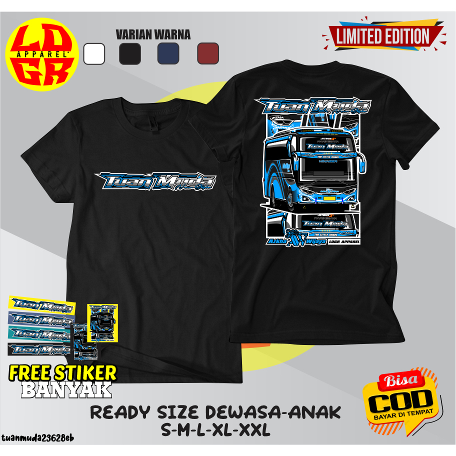 Jual Kaos Viral BUS TUAN MUDA Azkha Wijaya Basuri Casual Original LDGR Apparel Bahan Adem Halus ...