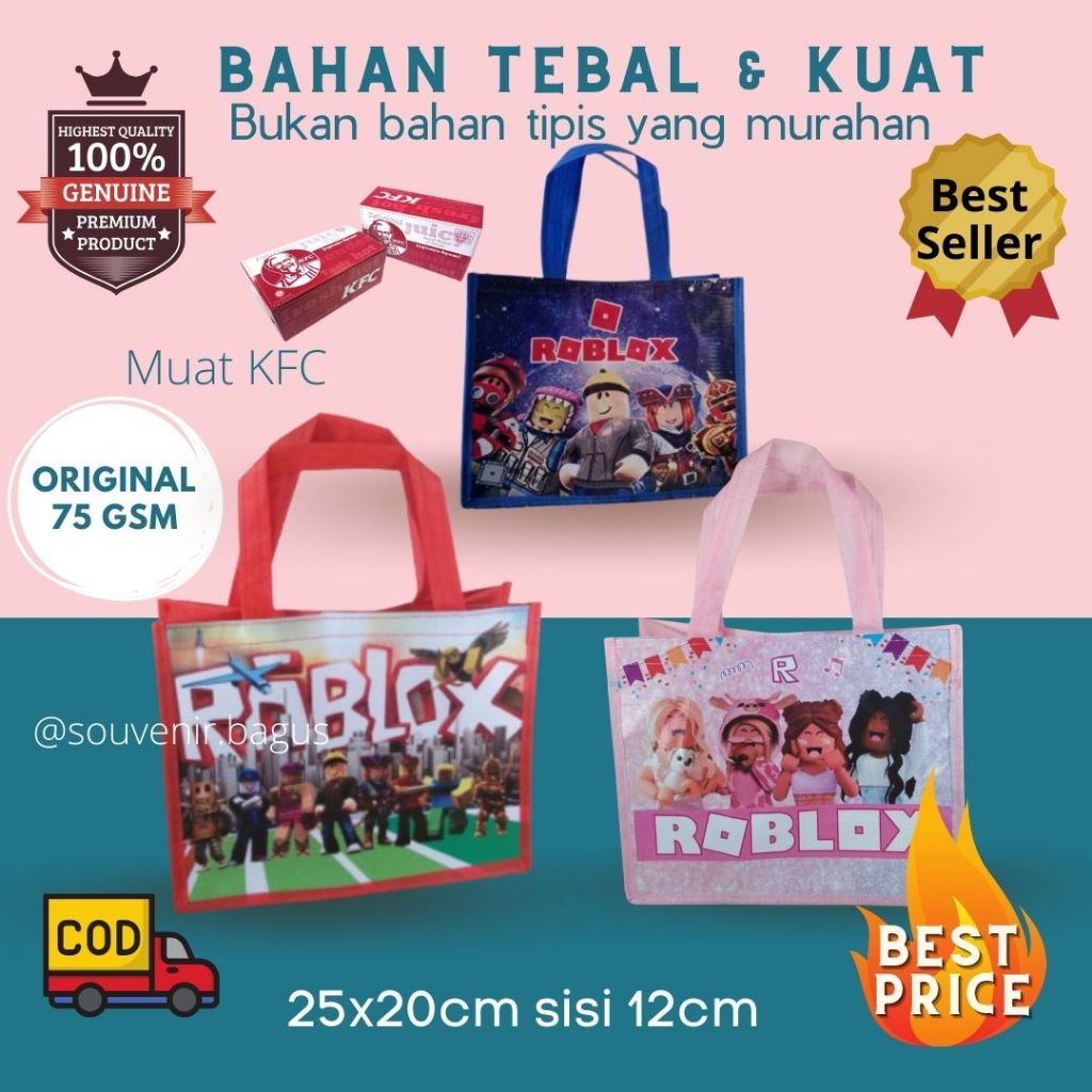 Jual Tas Ultah Roblox Tas Souvenir Ulang Tahun Roblok Murah Goodie Bag ...