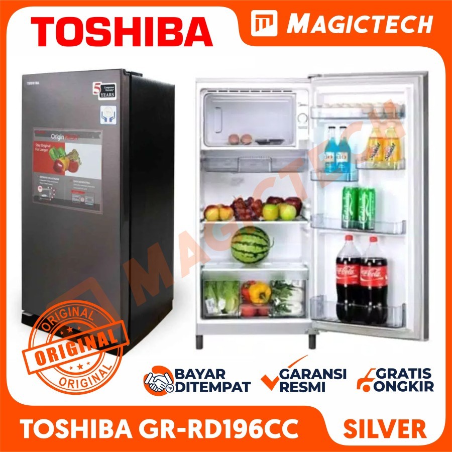 Jual KULKAS TOSHIBA 1 PINTU GR-RD196CC-DMF 151L | Shopee Indonesia