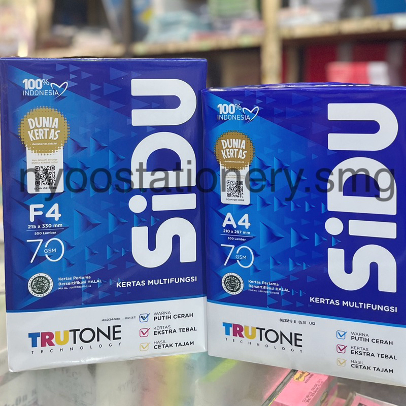 Jual KERTAS FOTOKOPI KERTAS HVS PUTIH SINAR DUNIA SIDU A4 F4 70 GRAM ...
