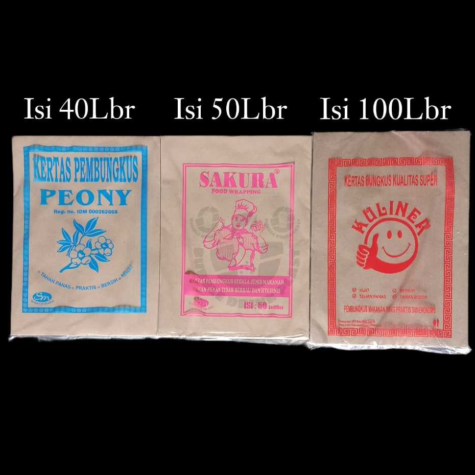 Jual Kertas Bungkus Nasi Coklat Warteg Uduk Isi 100 Lbr, 50 Lbr dan 40 ...
