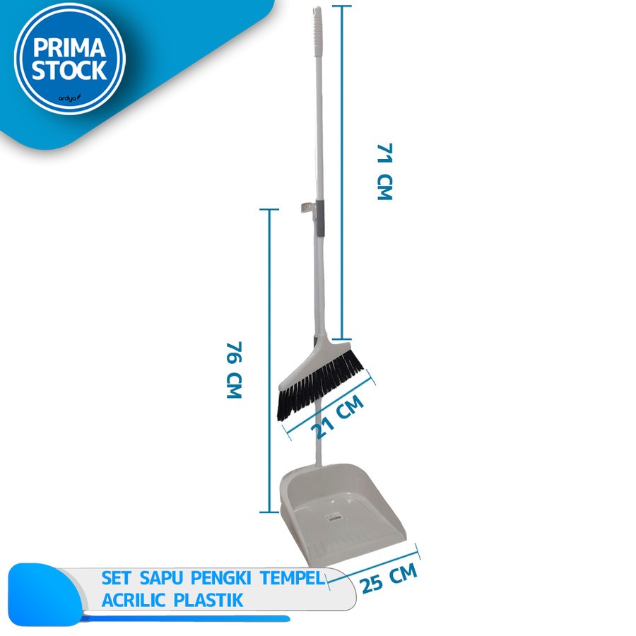 Jual Set Sapu dan Pengki Serokan 2 in 1 Transparan Solid Broom Dustpan ...