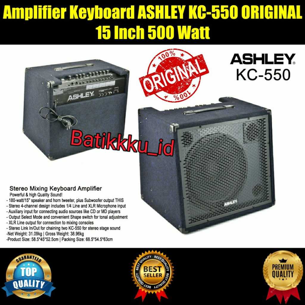 Jual Amplifier Keyboard Stereo Mixing ASHLEY KC 550 KC550 ORIGINAL 550 ...