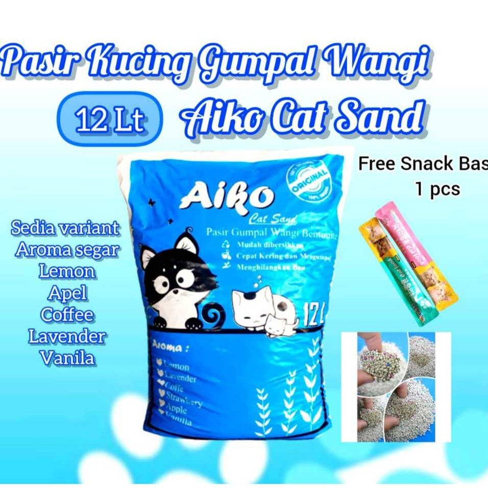 Jual Free Snack Stick - Pasir Kucing Gumpal Wangi 12 Liter AIKO Cat ...