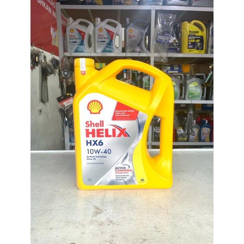 Jual OLI SHELL HELIX HX- 6 SAE 10W-40 API SP SN PLUS BARCODE ORIGINAL ...