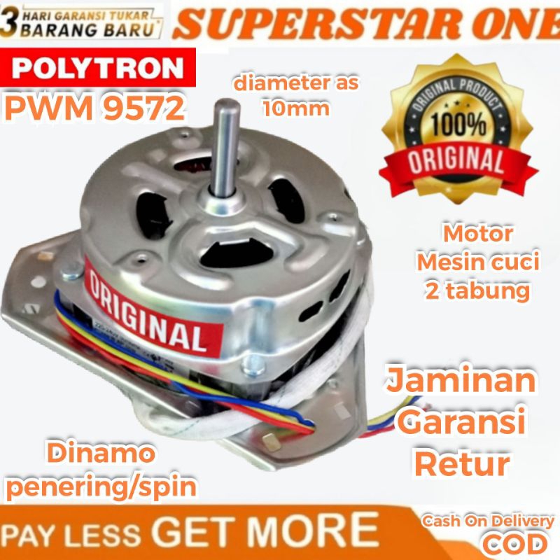 Jual Dinamo spin/pengering polytron mesin cuci PWM 9572/9572 | Shopee ...