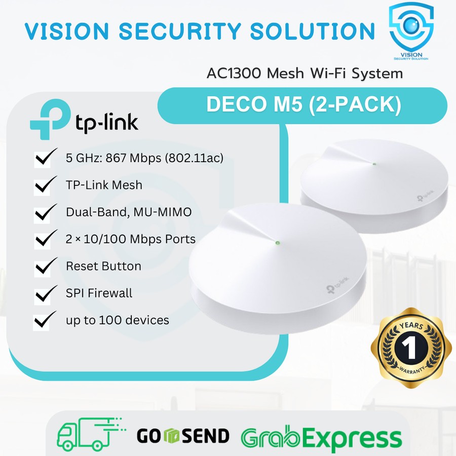 Jual TP-Link DECO M5 AC1300 Whole Home Mesh Wi-Fi System 2-Pack ...