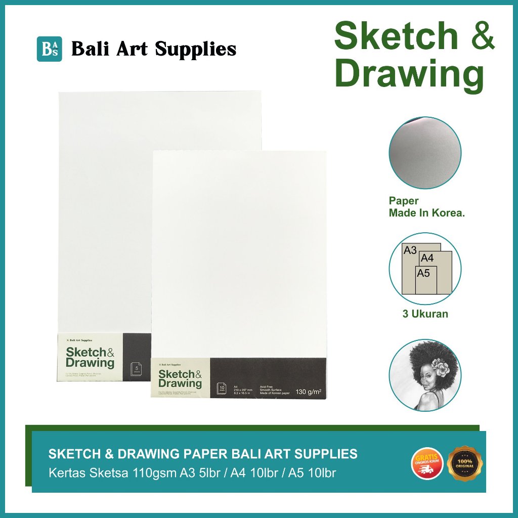 Jual Sketch & Drawing Paper - Kertas Gambar Sketsa A3/A4/A5 - Bali Art ...