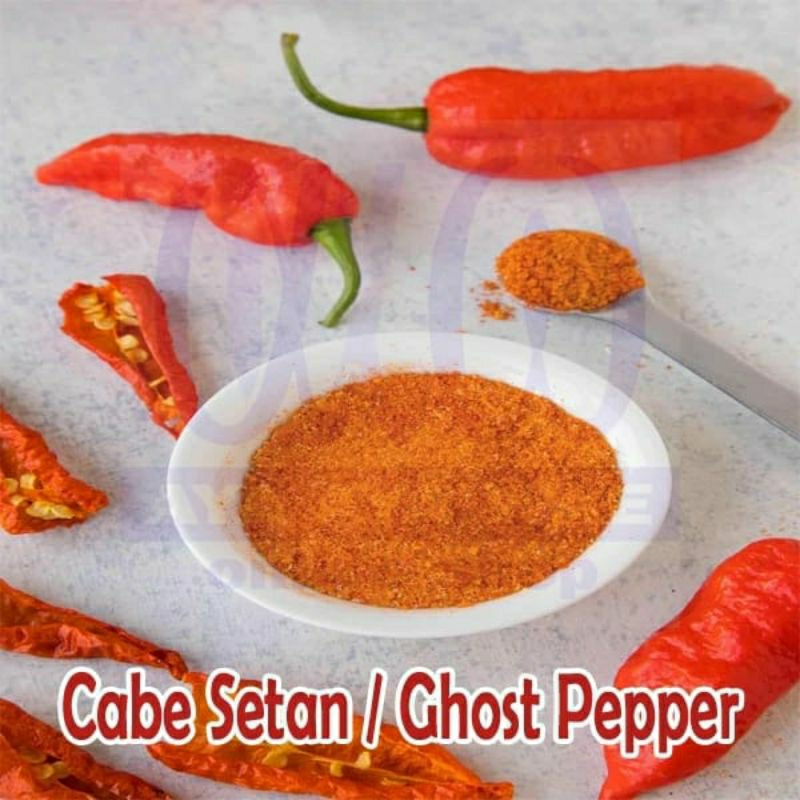 Jual Cabe Setan Bubuk 500 g Ghost Pepper Bhut Jolokia Ghost Chilli ...