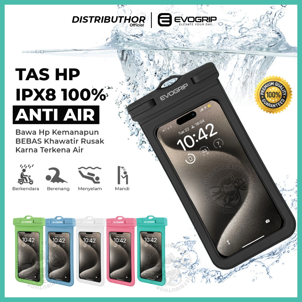 Jual waterproof bag hp EVOGRIP WB10 kantong pelindung hp anti air ...