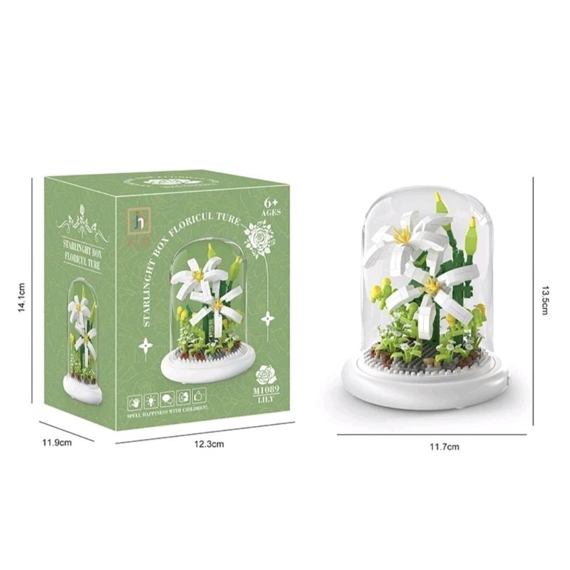 Jual Bricks Blok Bunga Lampu Balok Susun Hadiah Valentine Flower ...