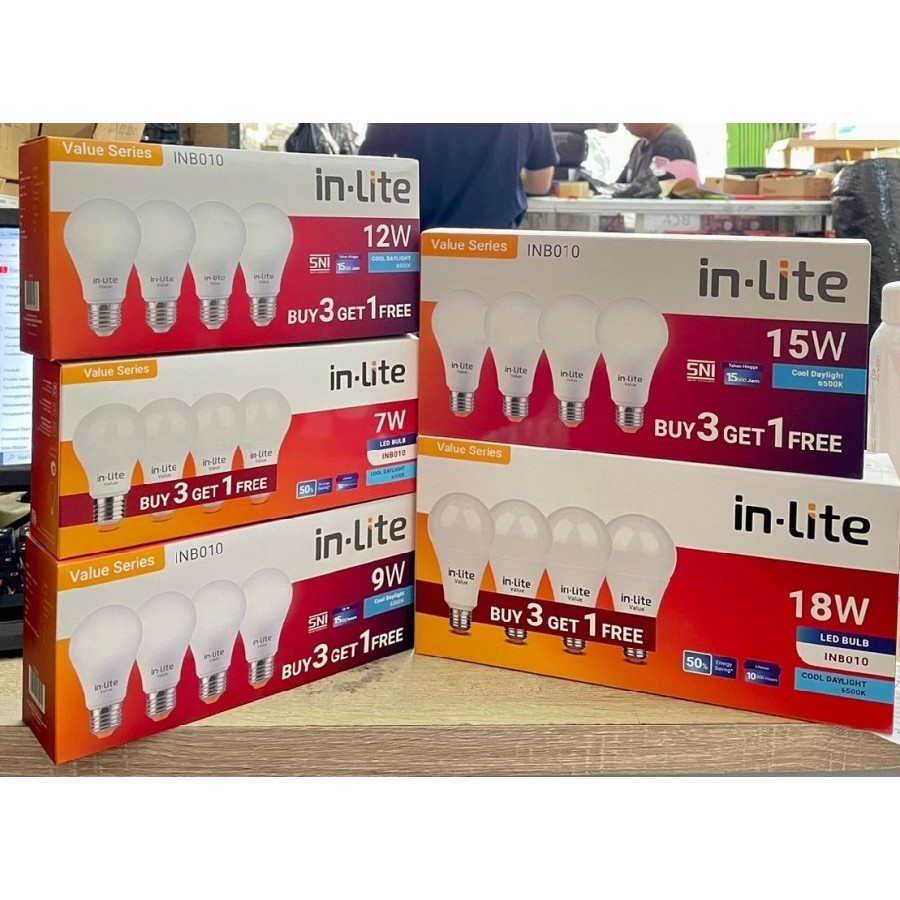 Jual INLITE Lampu LED BELI 3 GRATIS 1 INB010 12 WATT SNI BERGARANSI ...