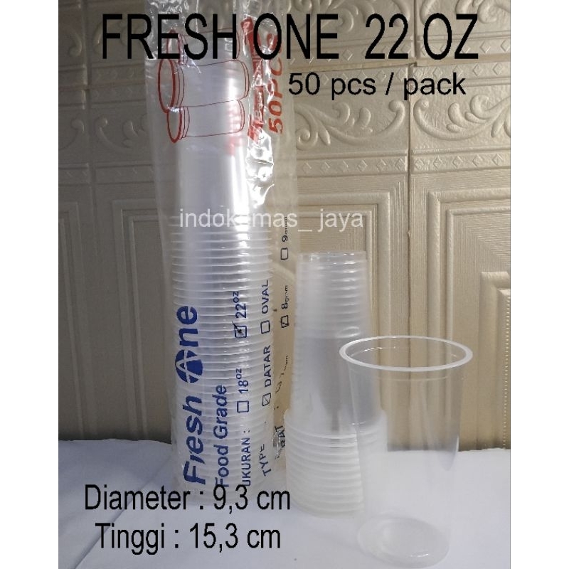 Jual Fresh One 22Oz 8 gram JUMBO / Gelas Minum Plastik/ Cup Es Teh/ Cup ...