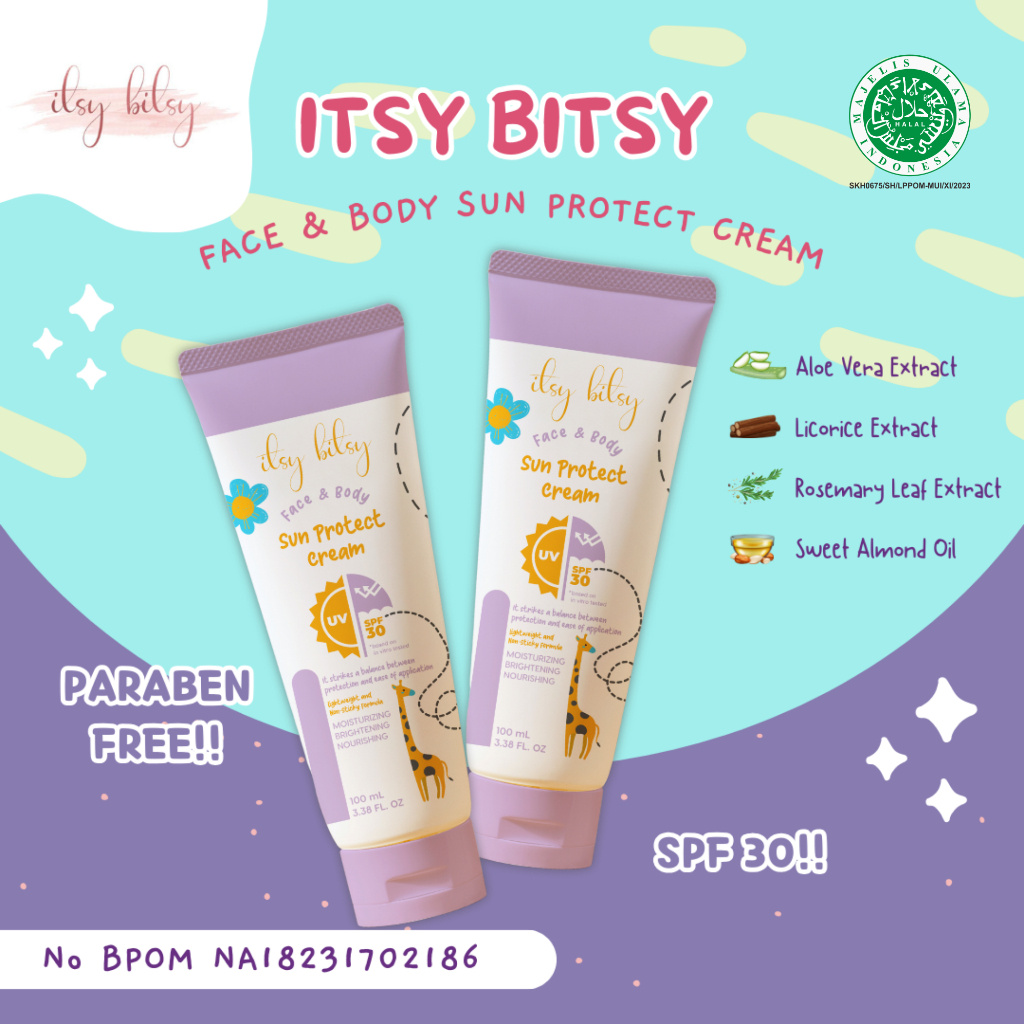 Jual [Itsy Bitsy] Face and Body Sun Protect Cream - Sunscreen Aman ...