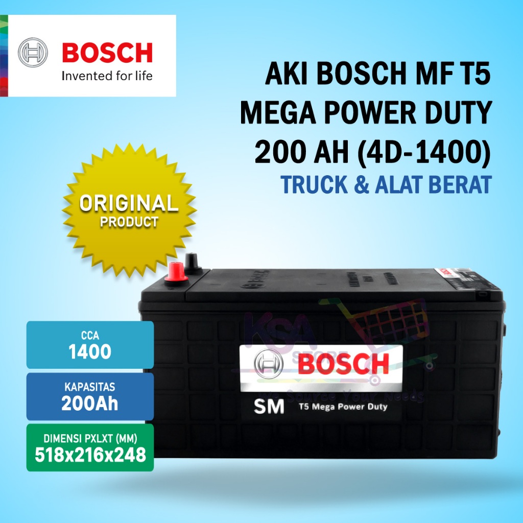 Jual Aki BOSCH MF T5 MEGA POWER DUTY 200 AH (4D-1400) - Truck & Alat ...