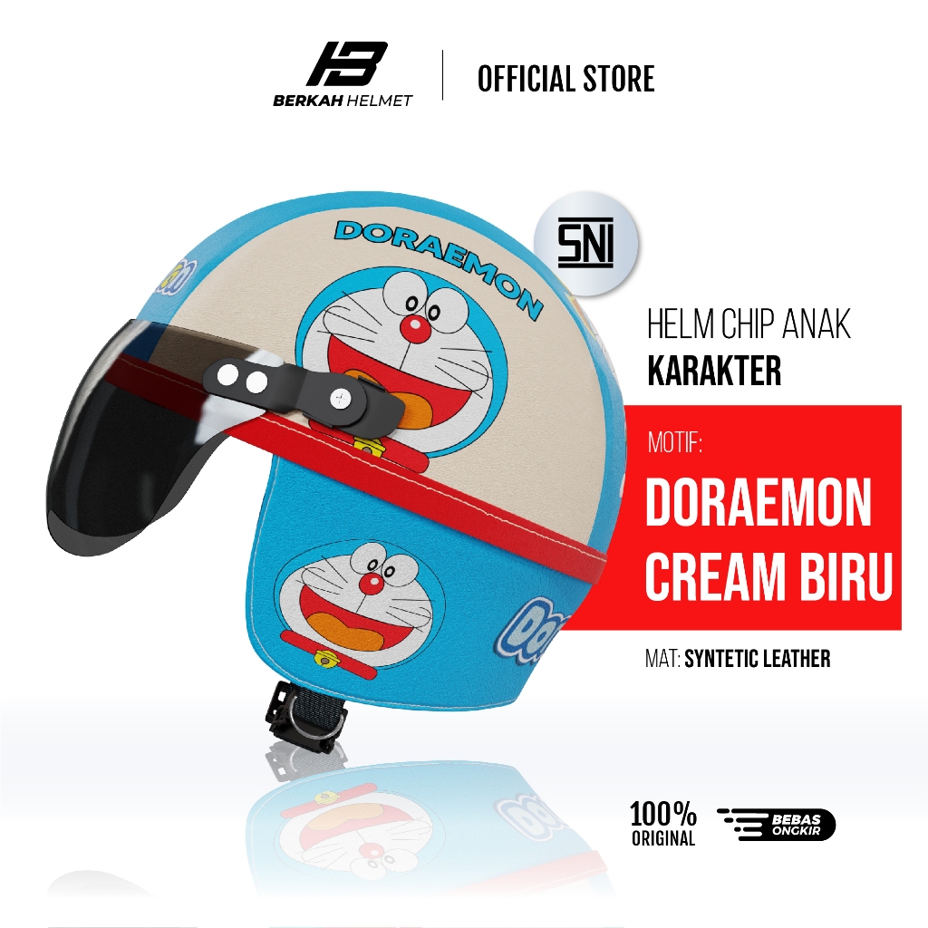 Jual Helm Retro Anak Anak Lucu Motif Doraemon 2 sampai 5 tahun - Krem ...