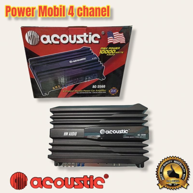 Jual Power Mobil 4 channel Power Amplifier ACOUSTIC 10.000 WattAC-3560 ...