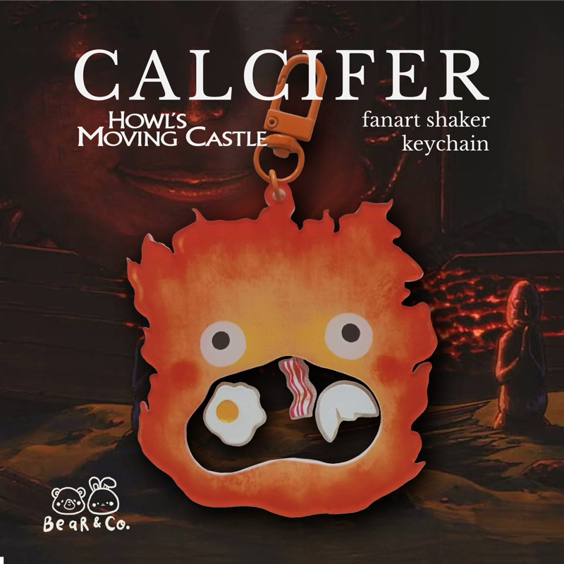 Jual shaker keychain calcifer howl’s moving castle ghibli fanart ...